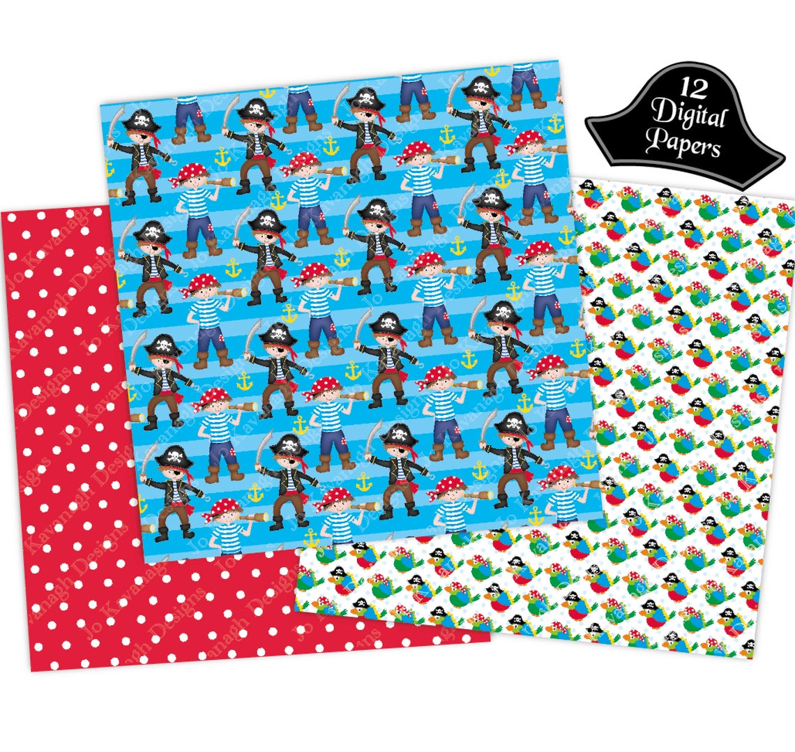 Pirate Digital Paperspirate Ship Paperpirate Paperpirate - Etsy