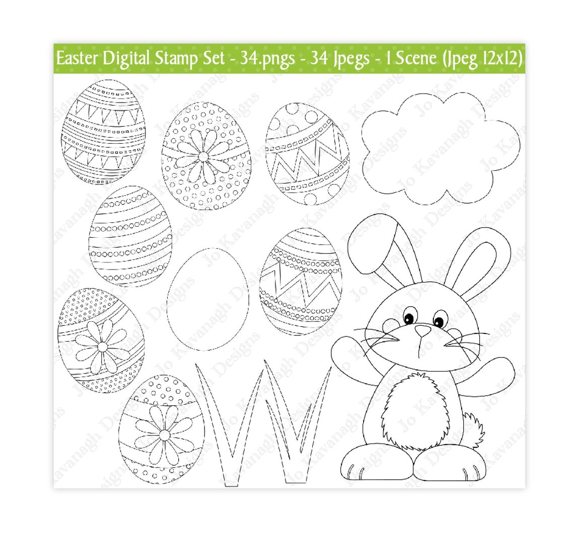 Easter Digital Stampseaster Stampseaster Clipartdigital - Etsy
