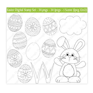 Easter Digital Stamps,easter Stamps,easter Clipart,digital Stamps ...