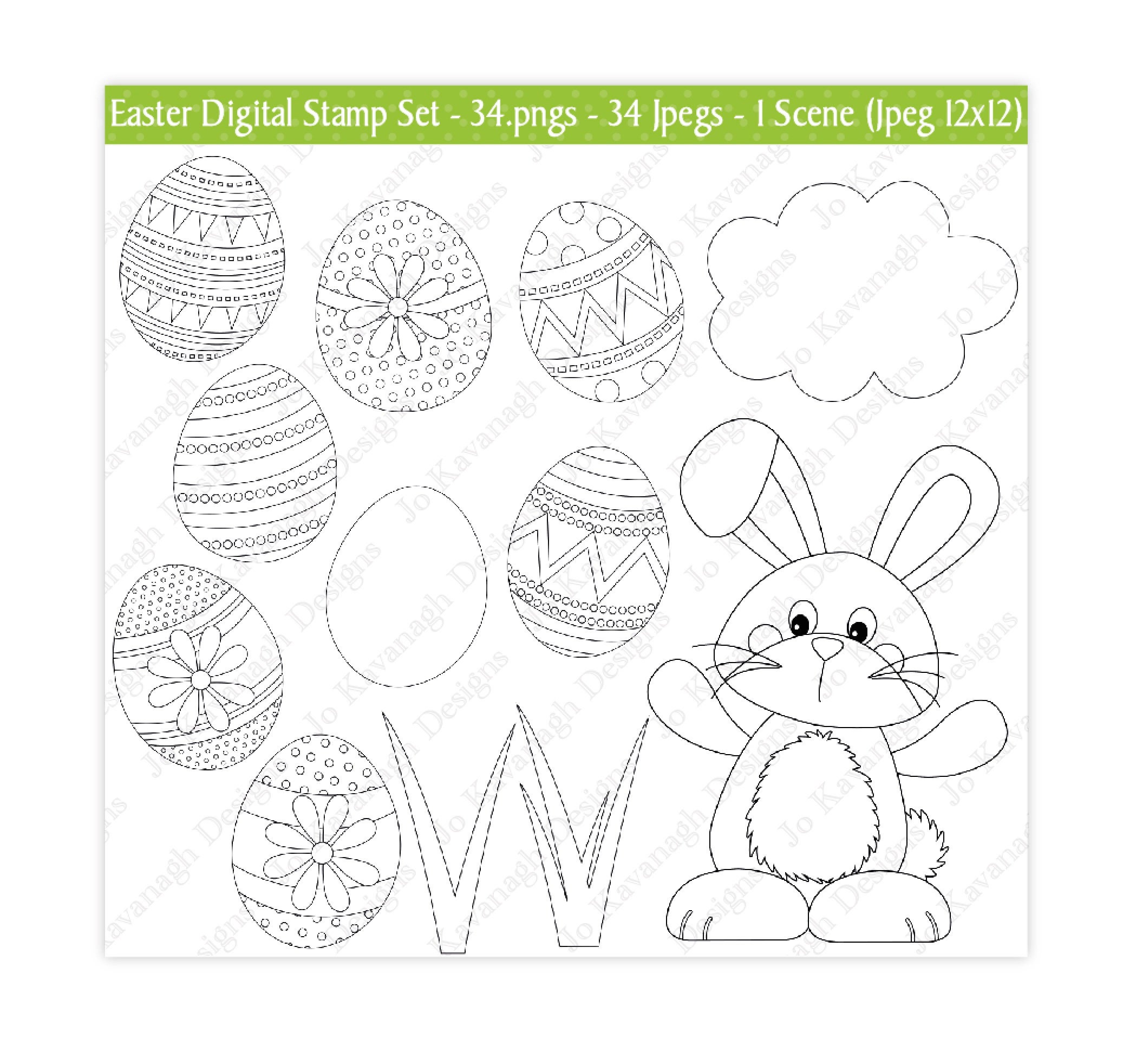 Easter Digital Stampseaster Stampseaster Clipartdigital - Etsy