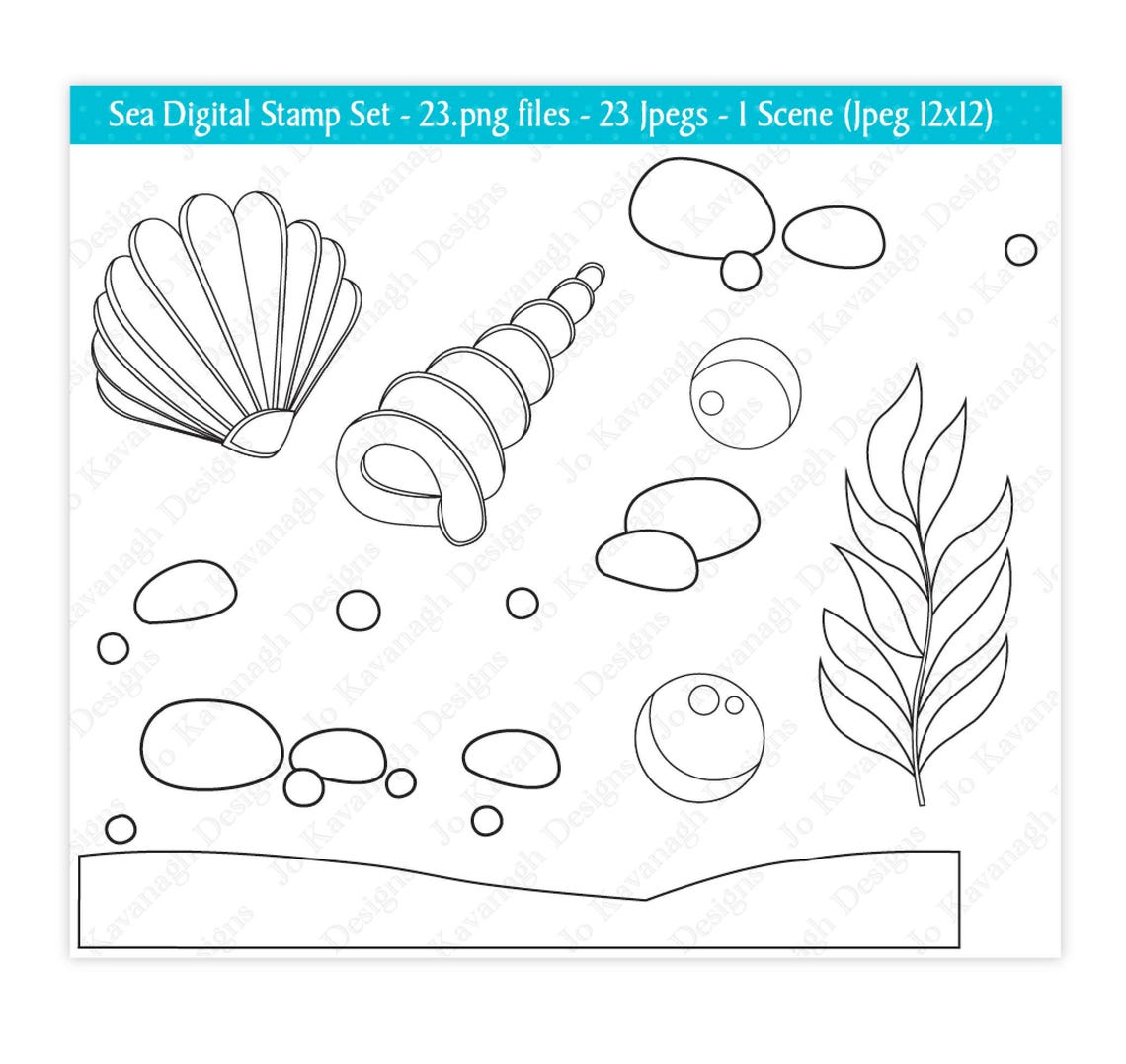 Sea Animals Digital Stamps,under the Sea Stamps,digital Stamps,ocean ...