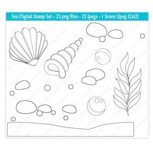 Sea Animals Digital Stamps,under the Sea Stamps,digital Stamps,ocean ...