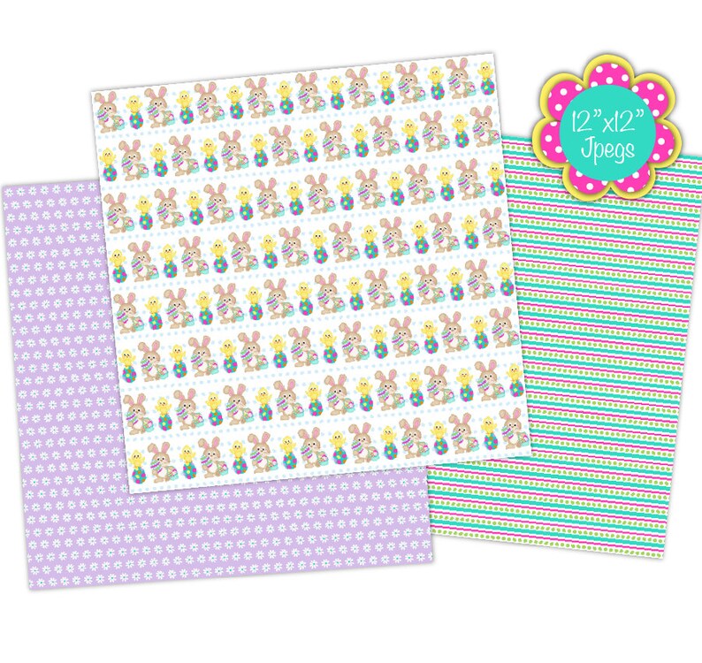 Easter Digital Papers,easter Bunny Digital Paper,easter Patterns,easter ...