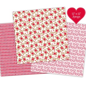 Valentine Digital Papers,valentine Scrapbook Papers,cute Valentine ...