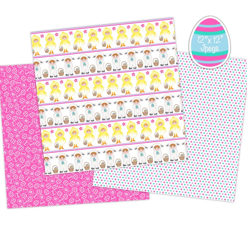 Easter Digital Papers, Easter Patterns, Easter Egg Hunt, Easter Papers ...