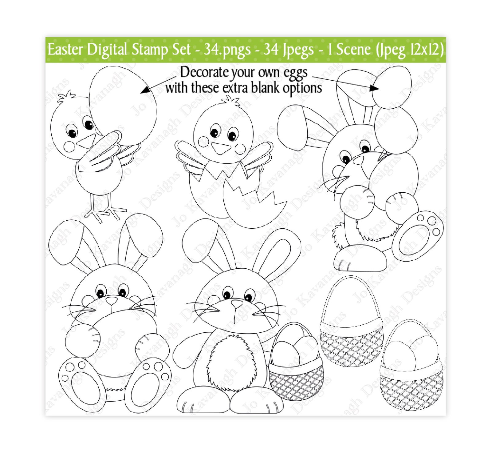 Easter Digital Stampseaster Stampseaster Clipartdigital - Etsy