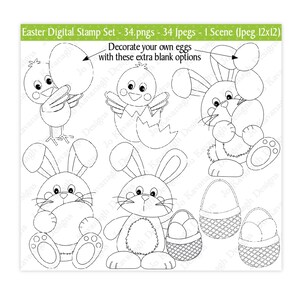Easter Digital Stamps,easter Stamps,easter Clipart,digital Stamps ...