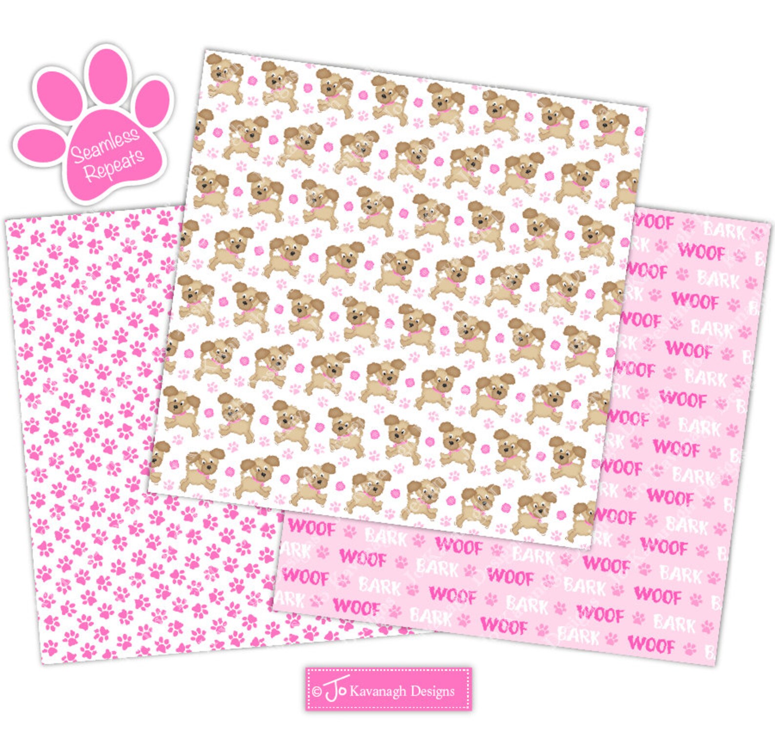 Dog Digital Papers, Puppy Dog Papers, Cute Dogs, Dog Paper Pack, Dog ...