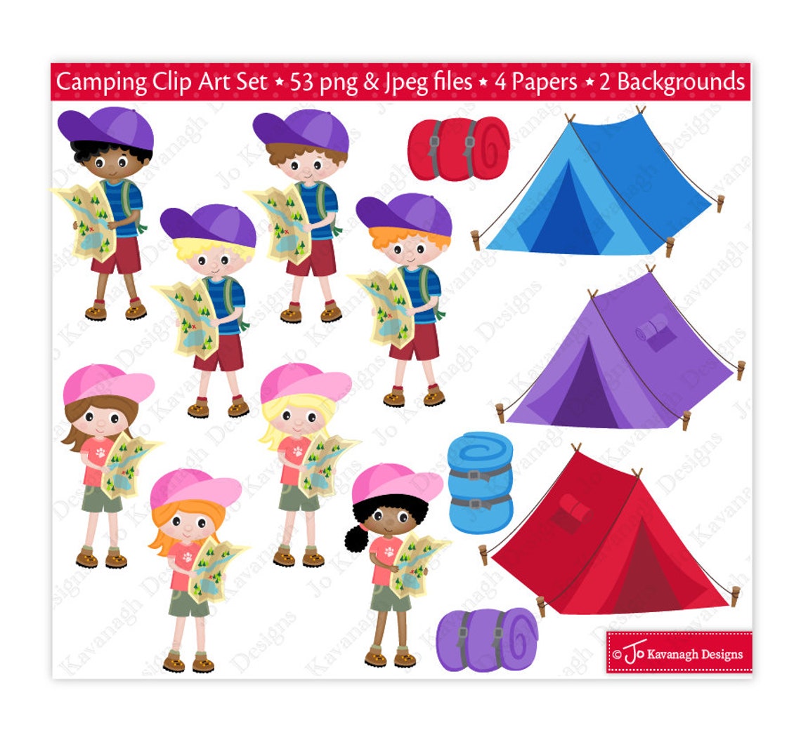 Camping Clipart Camping Clip Art Summer Camp Clipart - Etsy