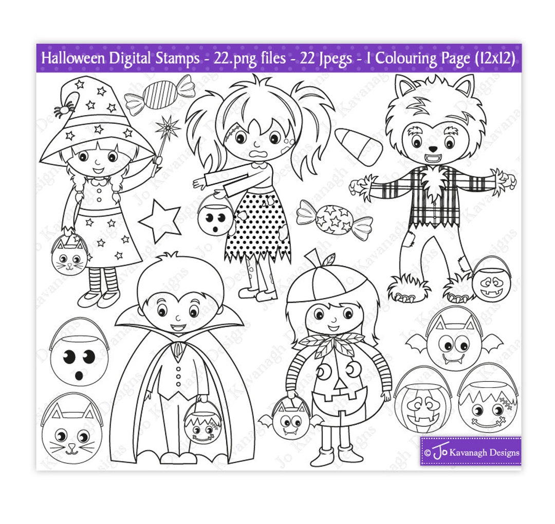 Halloween Digital Stamps,witch Digital Stamps,halloween Stamps ...