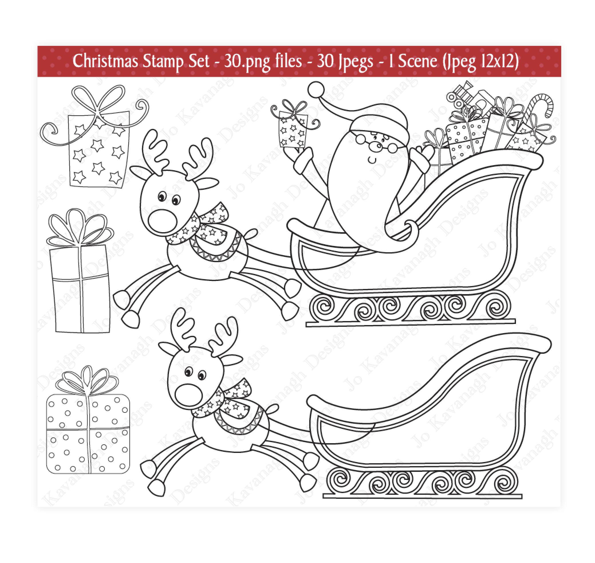 Christmas Digital Stampsdigital Stampssanta Digital - Etsy UK
