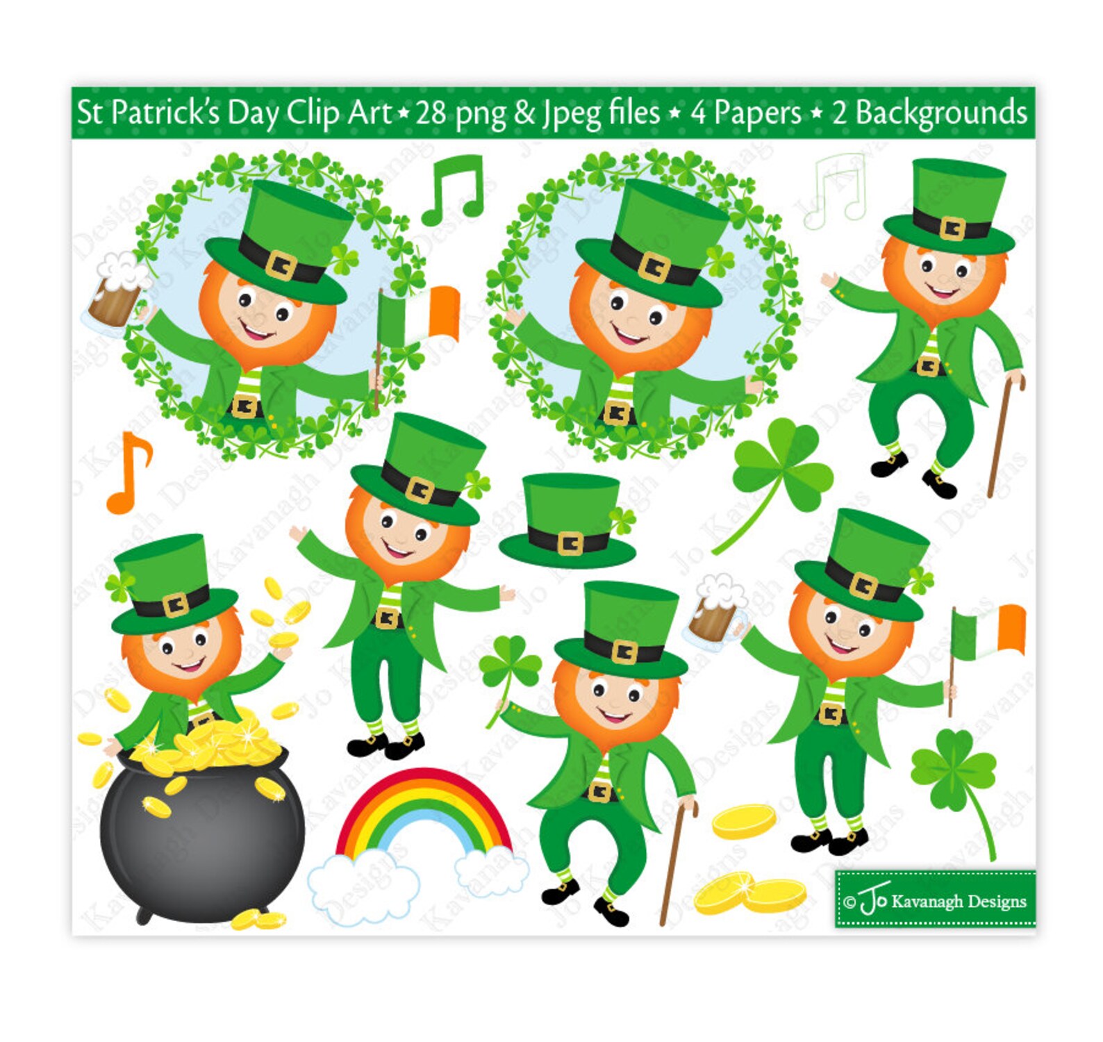 St Patricks Day Clipart Irish Clipart St Patricks Day | Etsy
