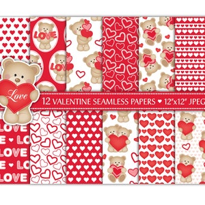 Valentine Digital Papers,valentine Scrapbook Papers,cute Valentine ...
