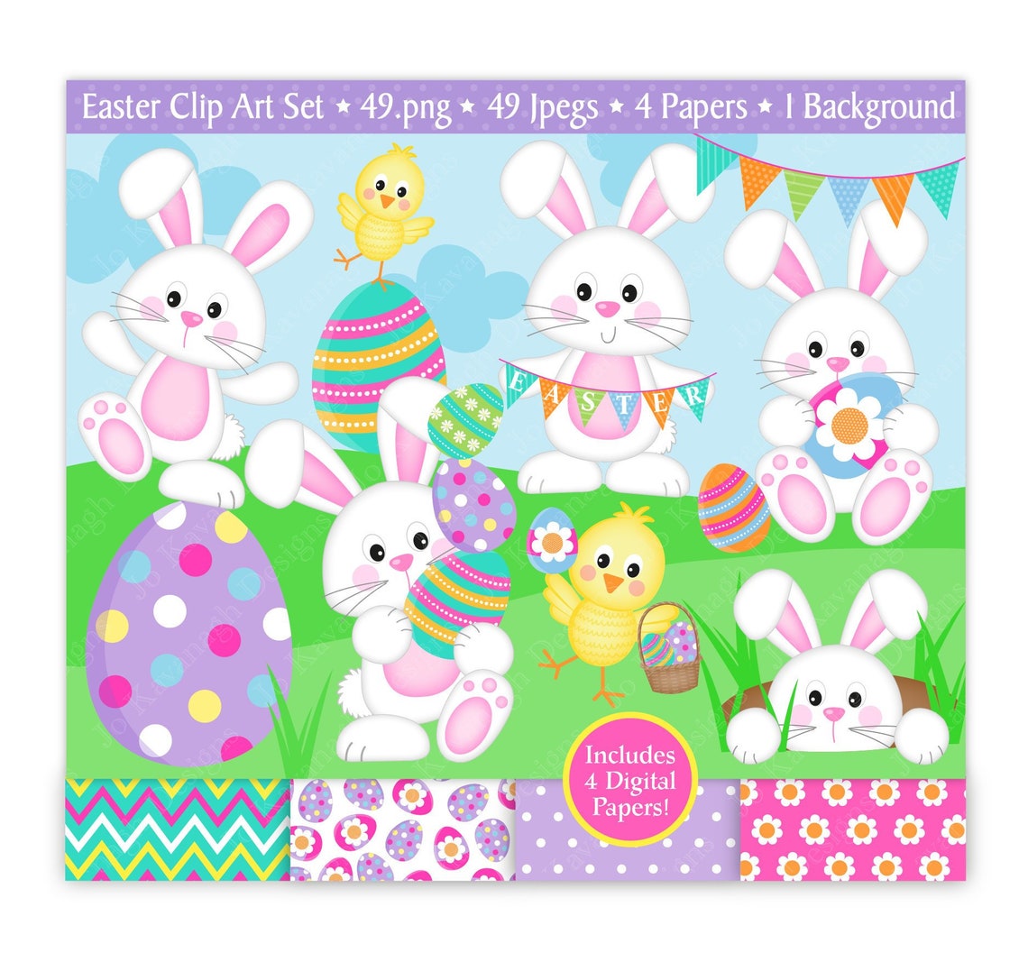 Easter Clipart & Digital Paper Seteaster Clip Arteaster - Etsy