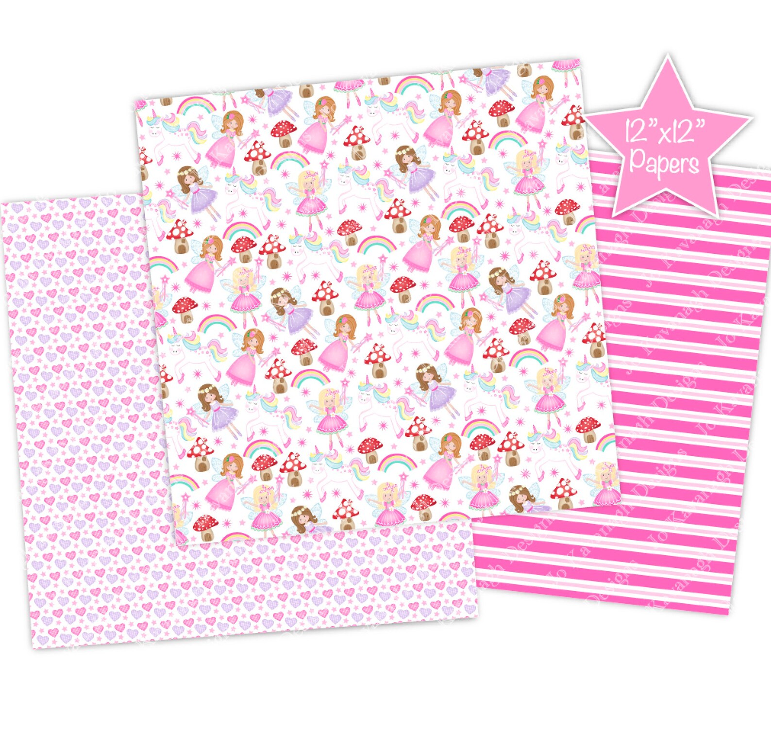 Fairy Digital Paperfairy Paper Packdigital Papersunicorn - Etsy UK