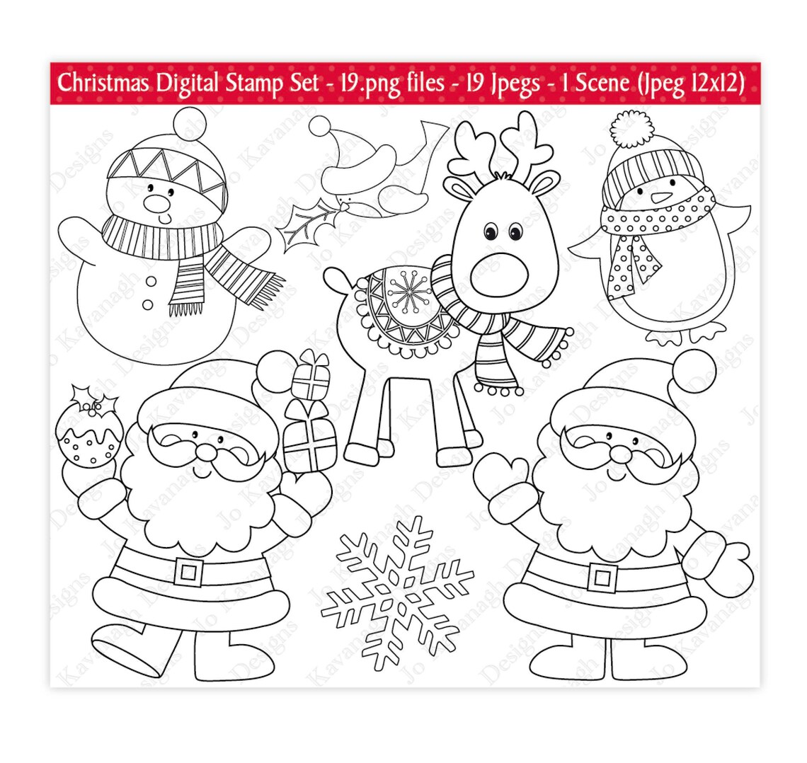Christmas Digital StampsDigital StampsSanta Digital | Etsy