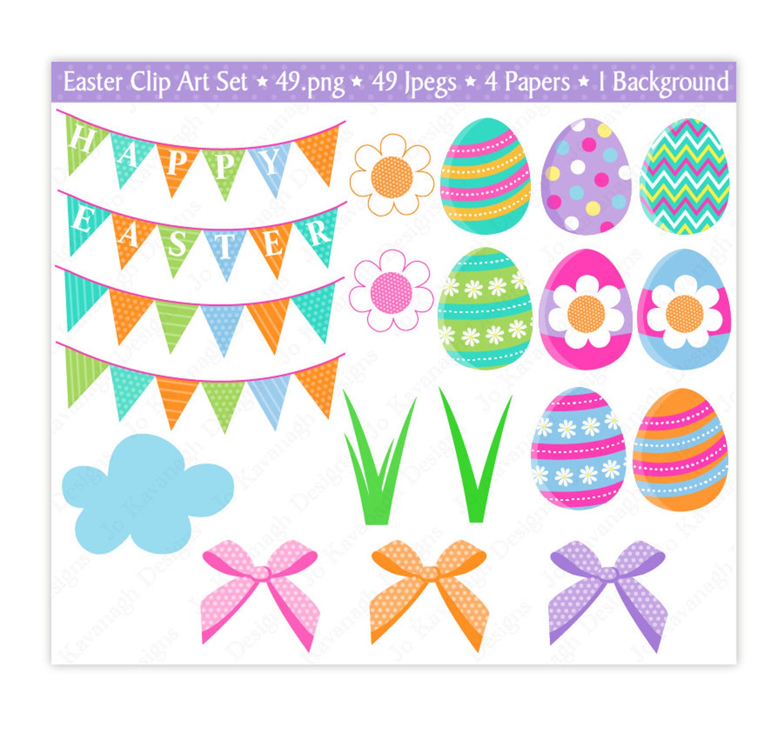 Easter Clipart & Digital Paper Seteaster Clip Arteaster - Etsy