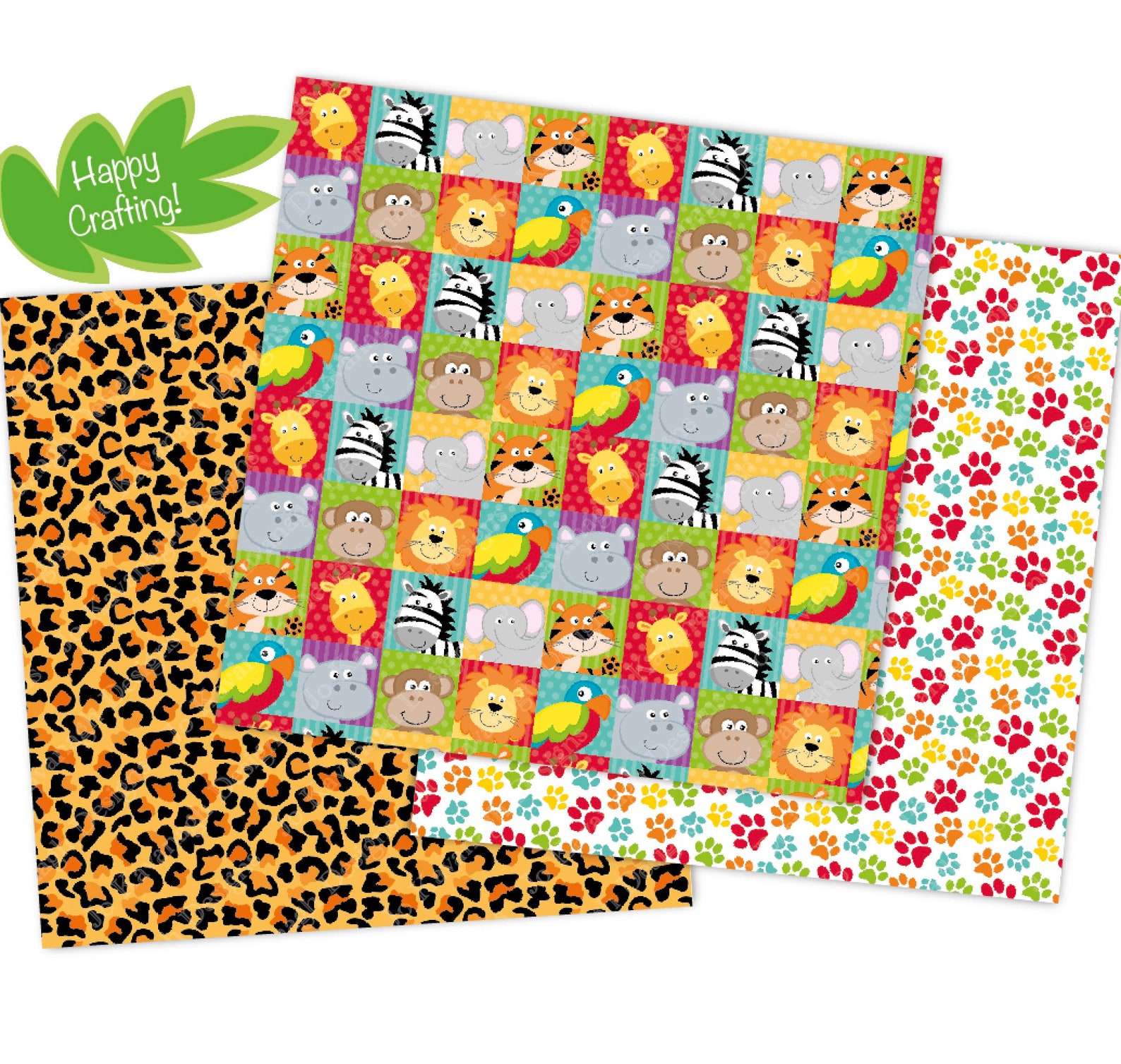 Jungle Animals Digital Paperjungle Papersjungle Digital - Etsy