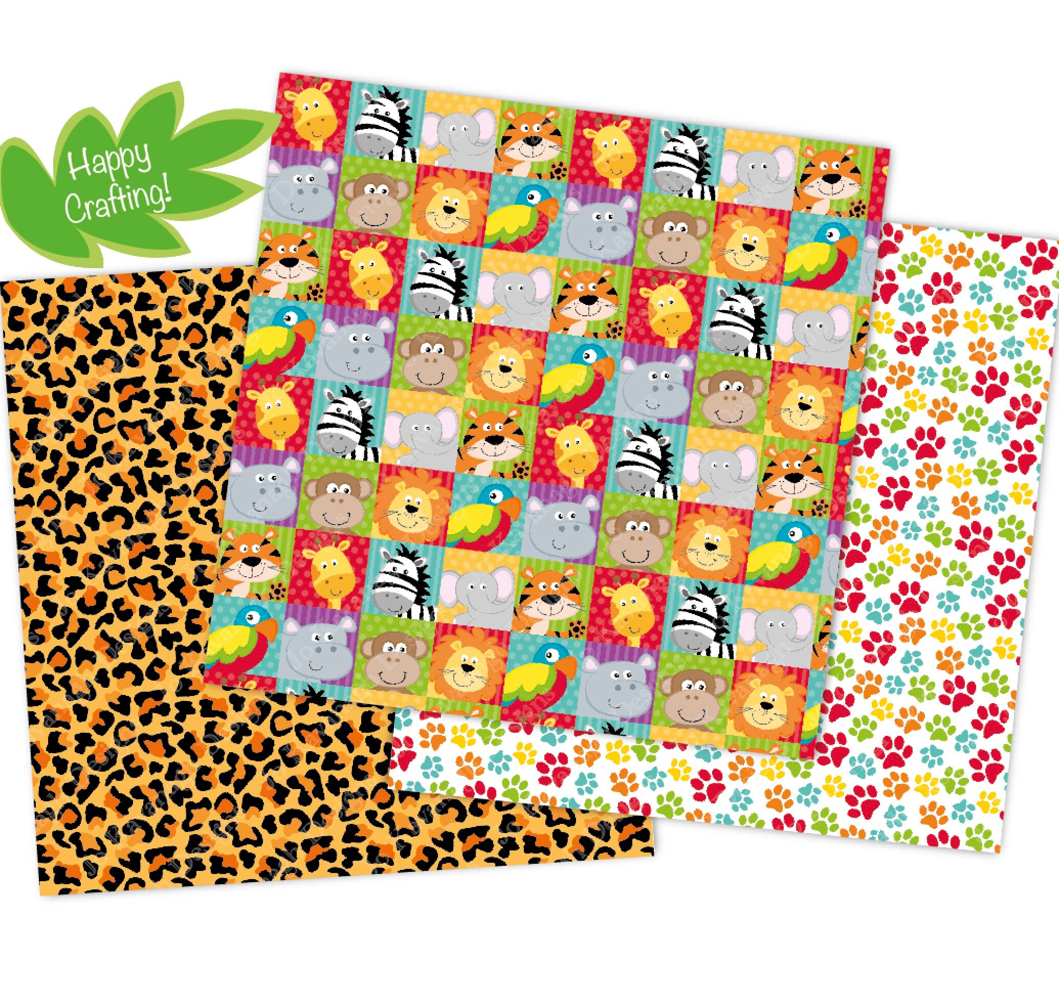 Jungle Animals Digital Paperjungle Papersjungle Digital - Etsy