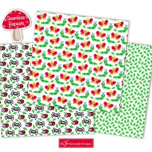 Cute Bugs Digital Papers, Bug Papers, Cute Bug, Bug Patterns, Insect ...