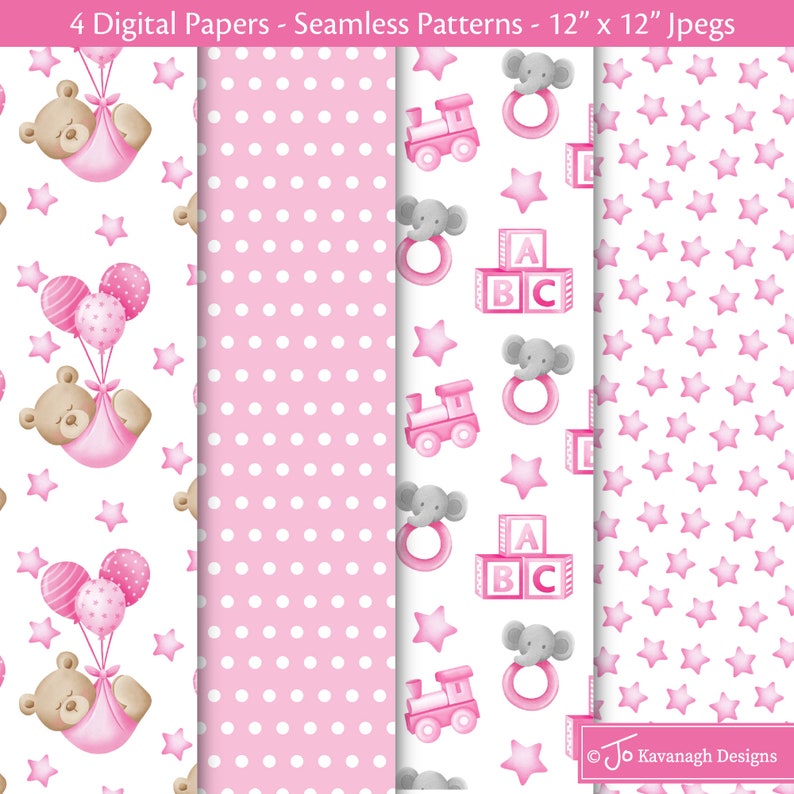 Baby Girl Clipart Bundle, Baby Clip Art, Baby Shower Printables, Baby ...