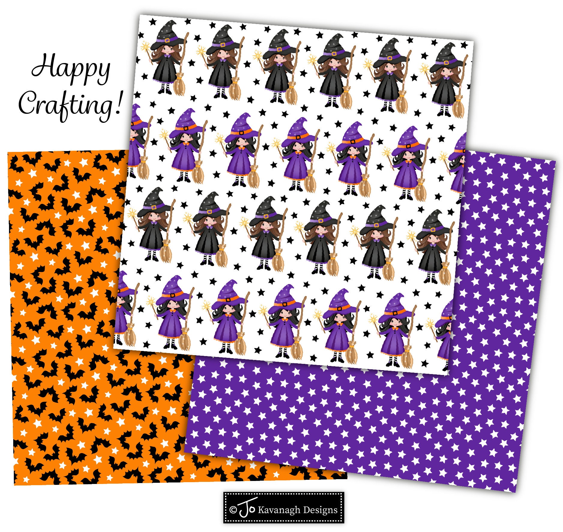 Halloween Digital Paper, Witch Patterns, Halloween Patterns, Halloween ...