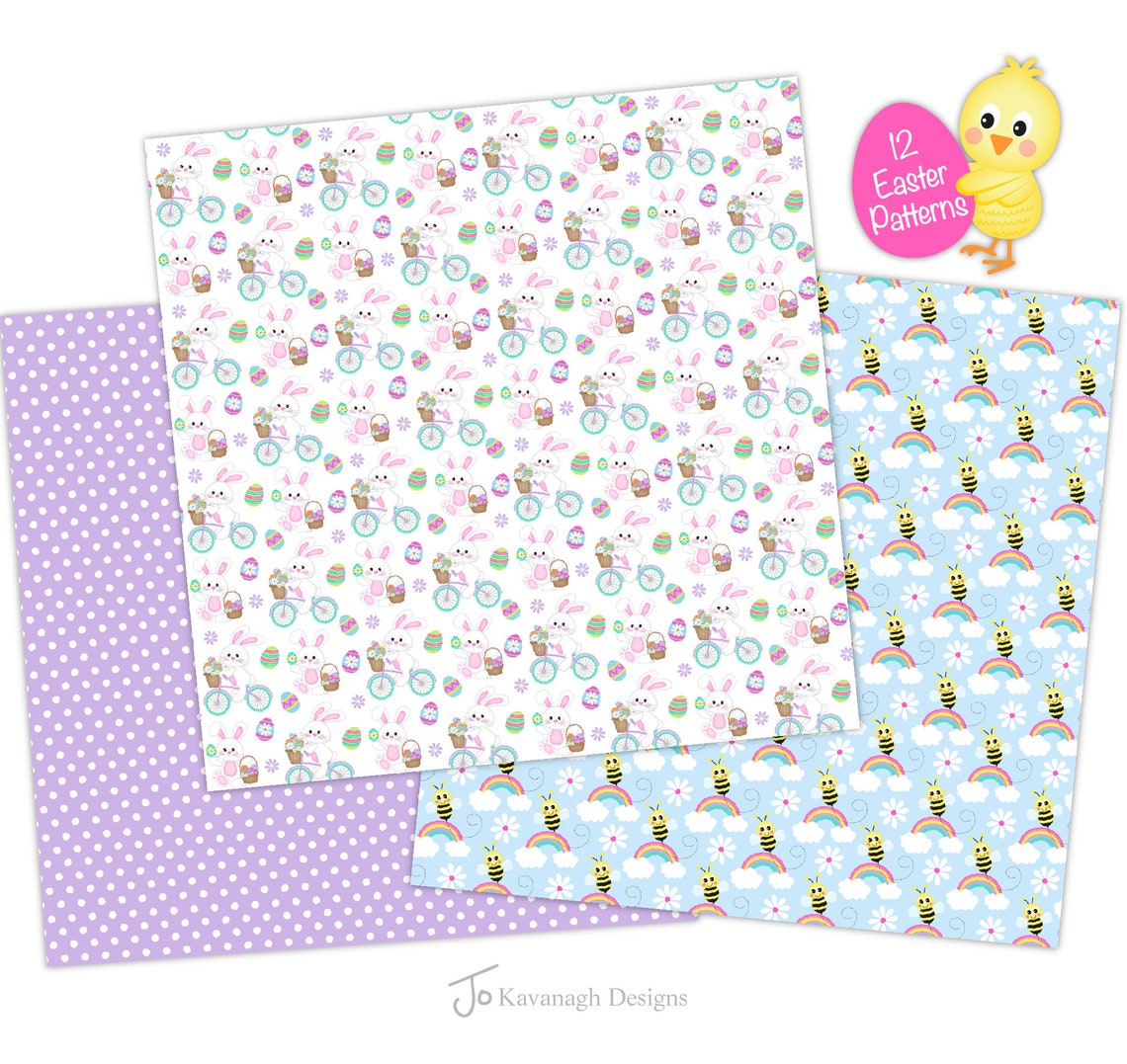 Easter Digital Papereaster Patternseaster Scrapbook - Etsy UK