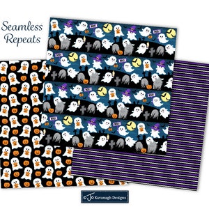 Halloween Digital Paper, Halloween Patterns, Digital Paper, Ghost ...