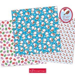Christmas Digital Papers,christmas Scrapbook Papers,santa Paper ...