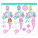 Mermaids Clipart & Digital Papers Set,mermaid Clip Art,under the Sea ...