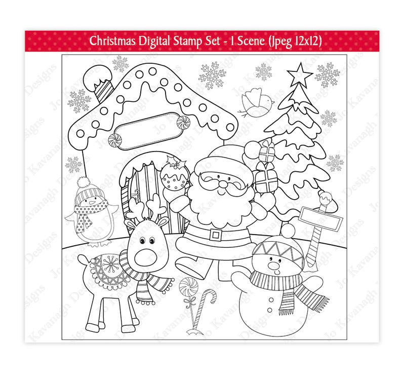 Christmas Digital Stampsdigital Stampssanta Digital - Etsy UK