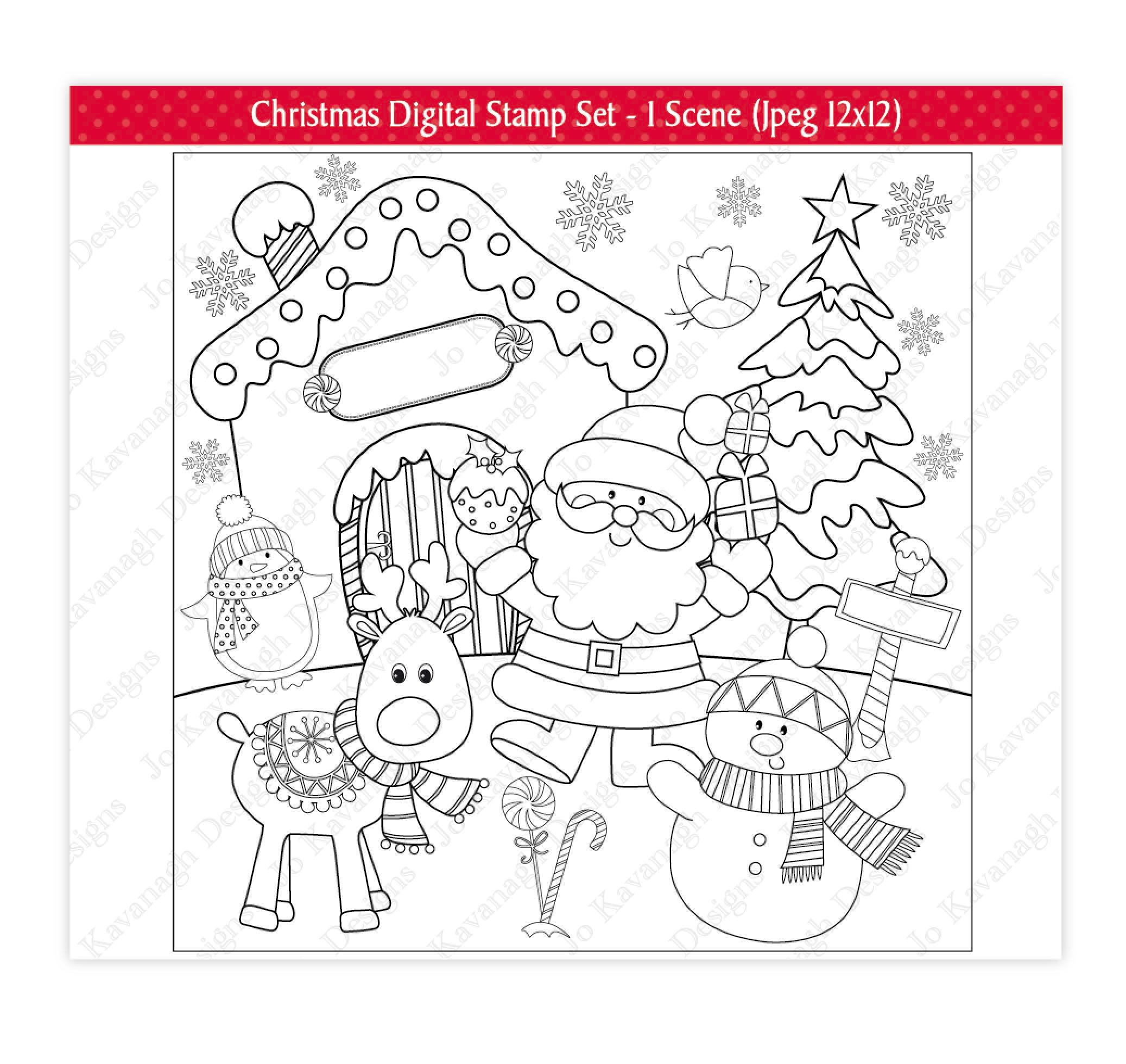 Christmas Digital Stampsdigital Stampssanta Digital - Etsy UK