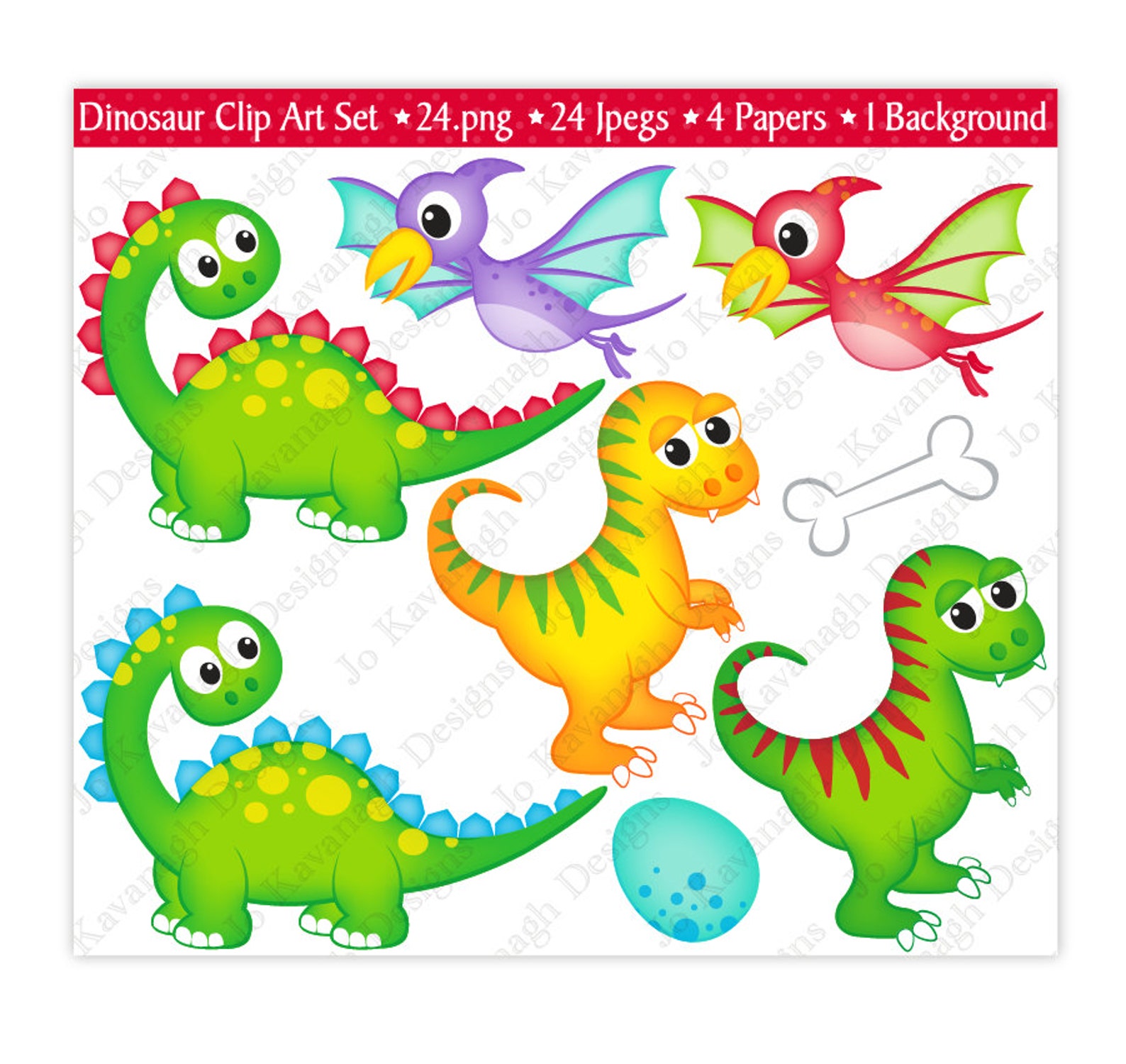 Dinosaur Clipart & Digital Paperscute Dinosaurs Clipartbaby - Etsy