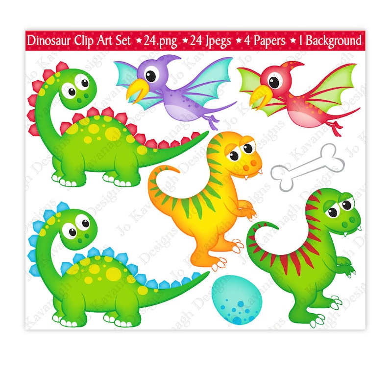 Dinosaur clipart & Digital PapersCute Dinosaurs clipartBaby | Etsy