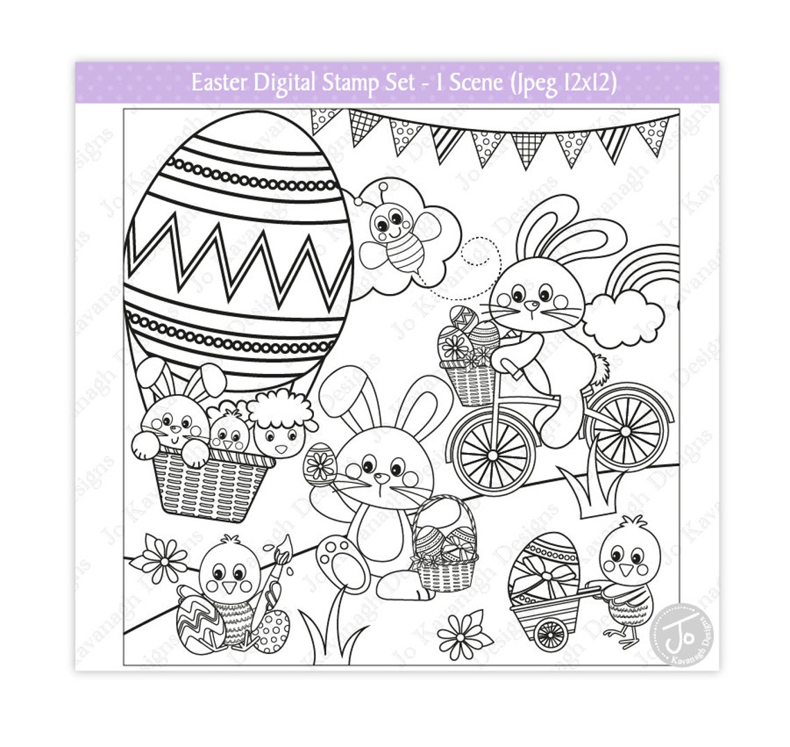 Easter Digital Stamps Easter Stamps Easter Clipart Easter - Etsy UK
