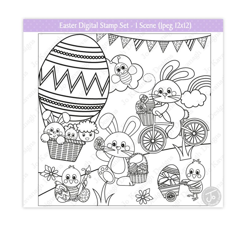 Easter Digital Stamps Easter Stamps Easter Clipart Easter | Etsy