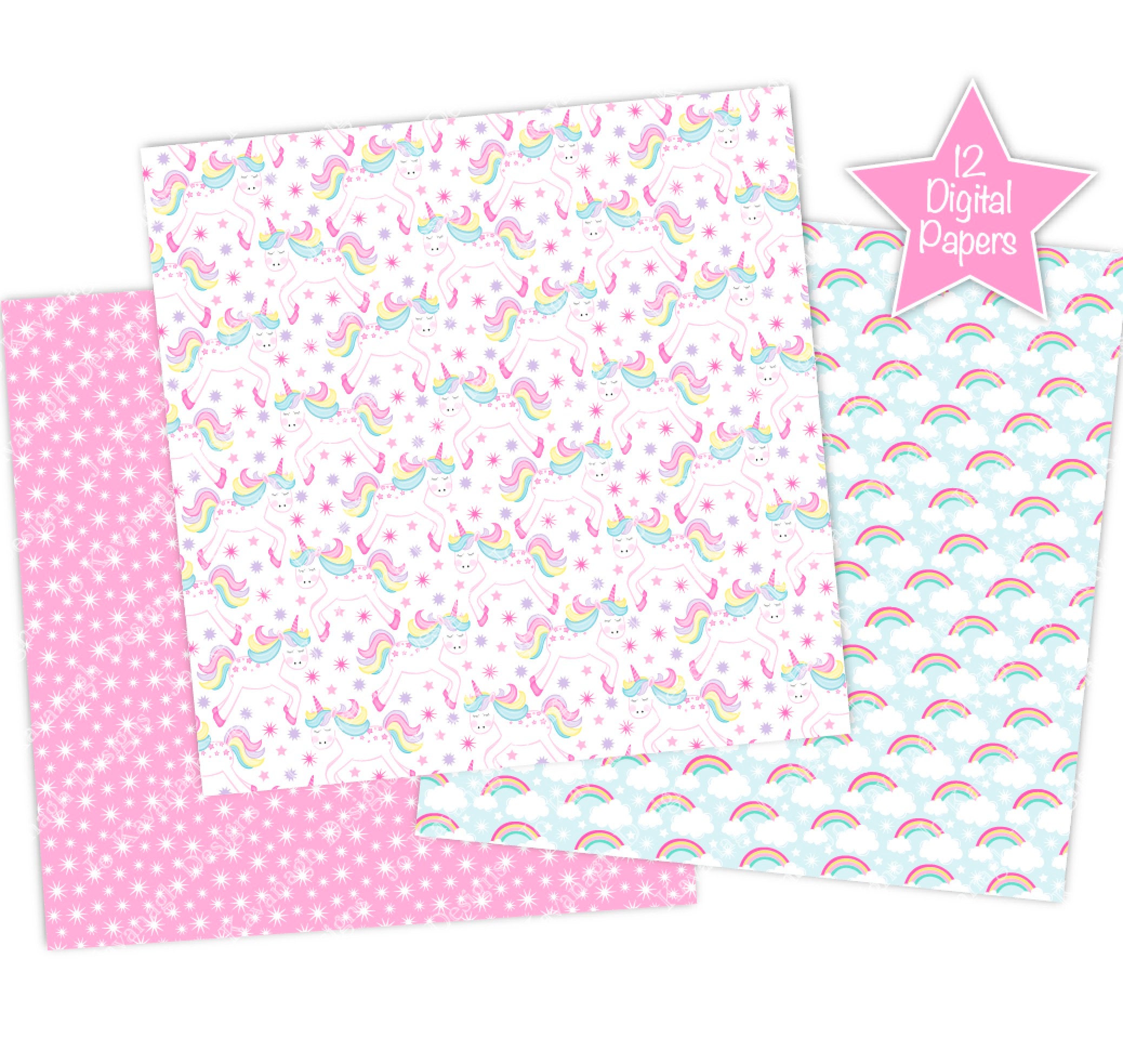 Fairy Digital Paper,fairy Paper Pack,digital Papers,unicorn Paper,fairy ...