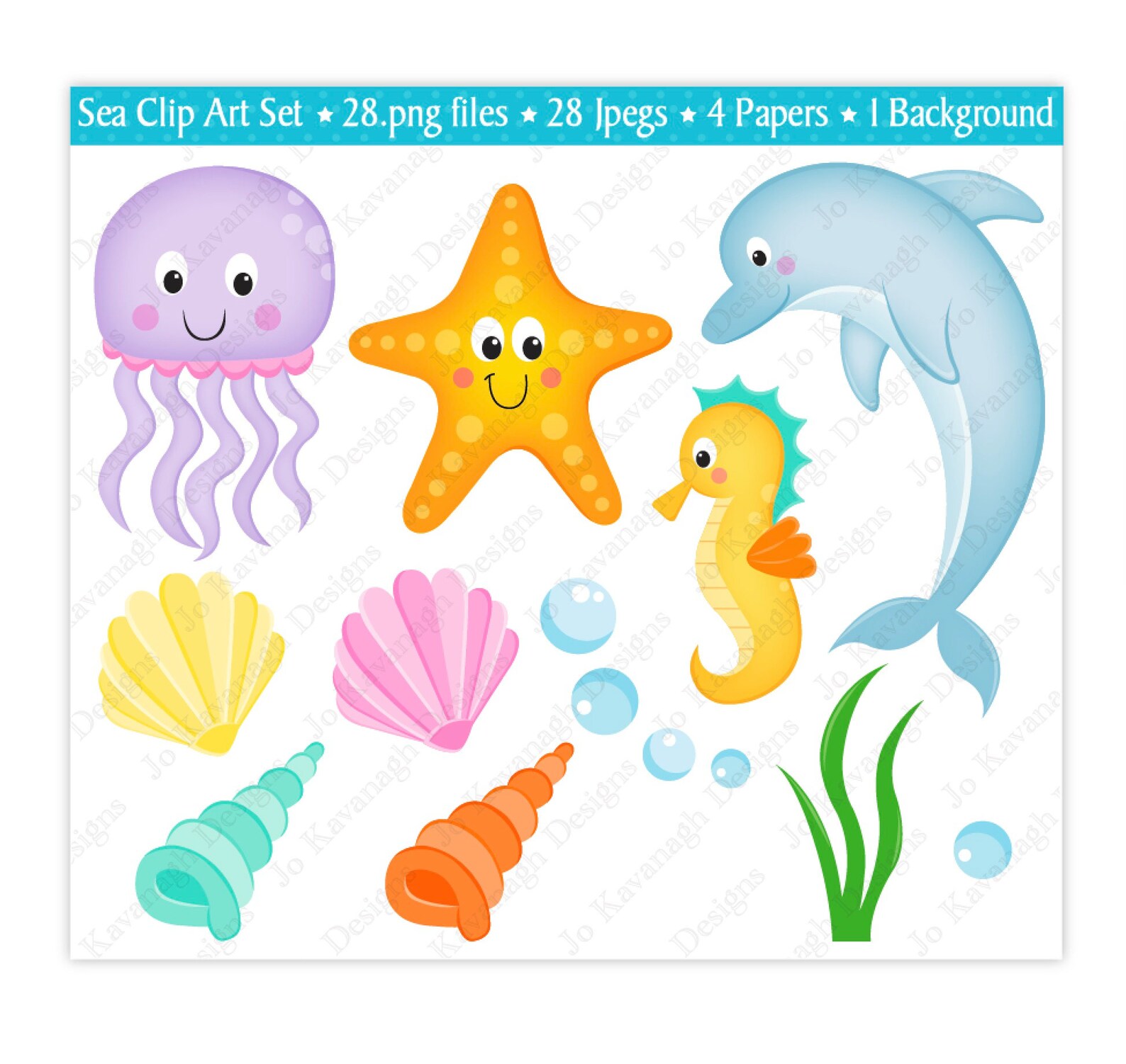 Sea Animals Clip Artunder the Sea Clipartunder the Sea - Etsy