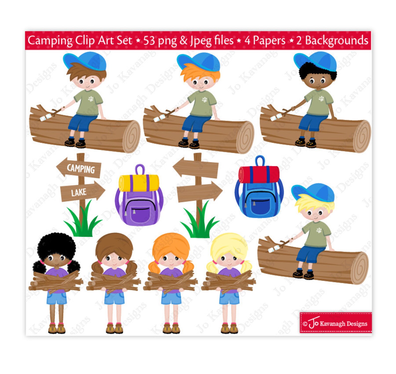 Camping Clipart, Camping Clip Art, Summer Camp Clipart, Campfire ...