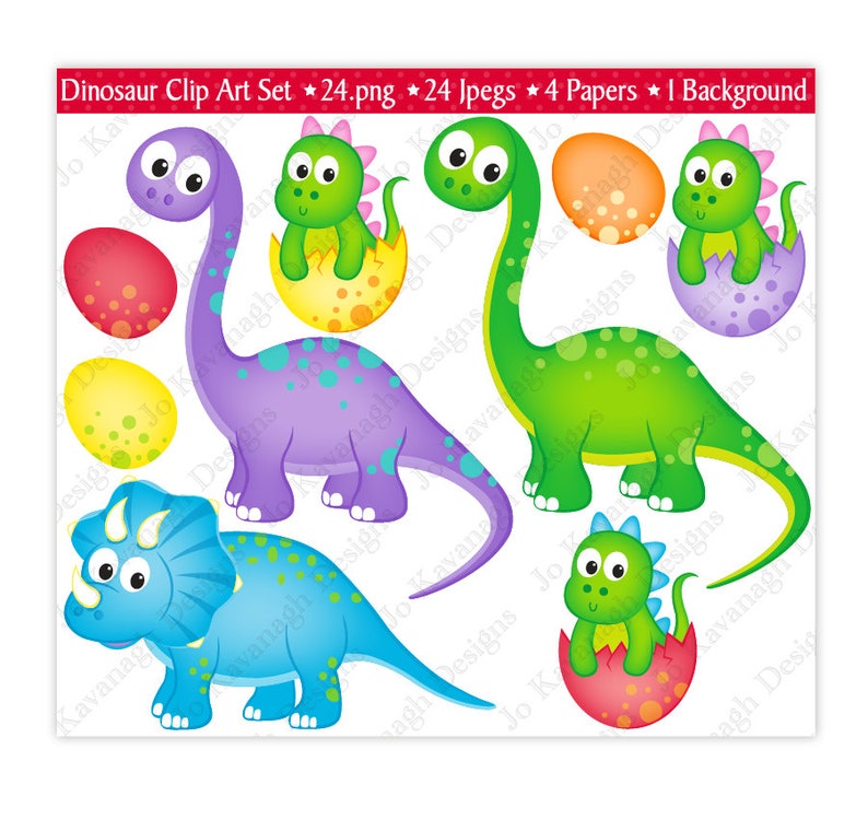Dinosaur clipart & Digital PapersCute Dinosaurs clipartBaby | Etsy