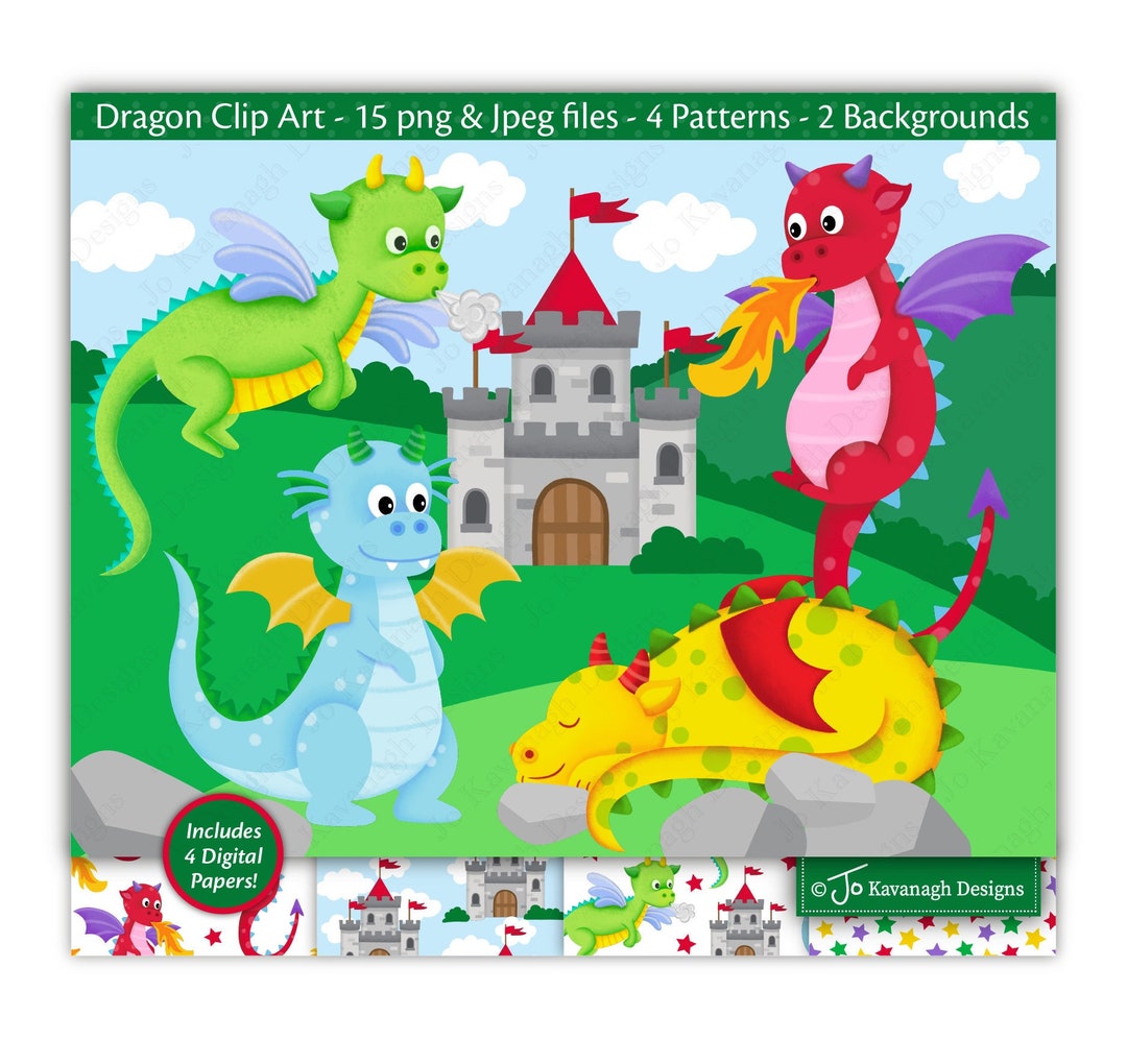 Dragon Clipart, Cute Dragons, Dragon Graphics and Illustrations, Dragon ...