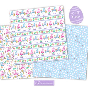 Easter Digital Papers, Easter Gnome Digital Paper, Easter Gnomes, Easter Patterns, Gnome ...