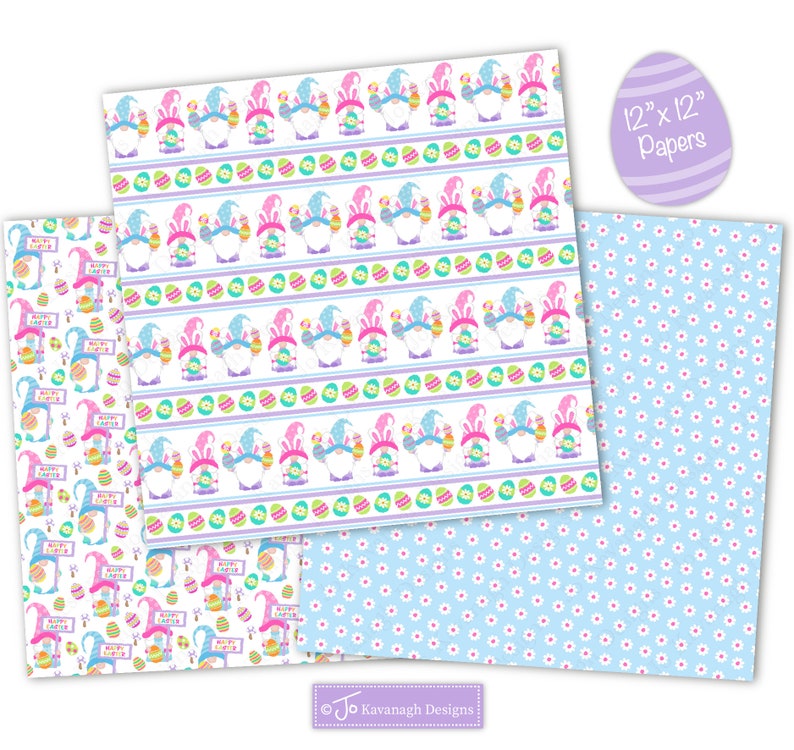 Easter Digital Papers, Easter Gnome Digital Paper, Easter Gnomes ...