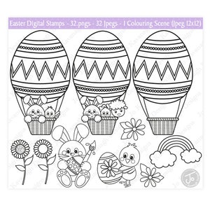 Easter Digital Stamps, Easter Stamps, Easter Clipart, Easter Bunny ...