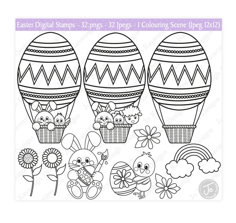 Easter Digital Stamps Easter Stamps Easter Clipart Easter - Etsy