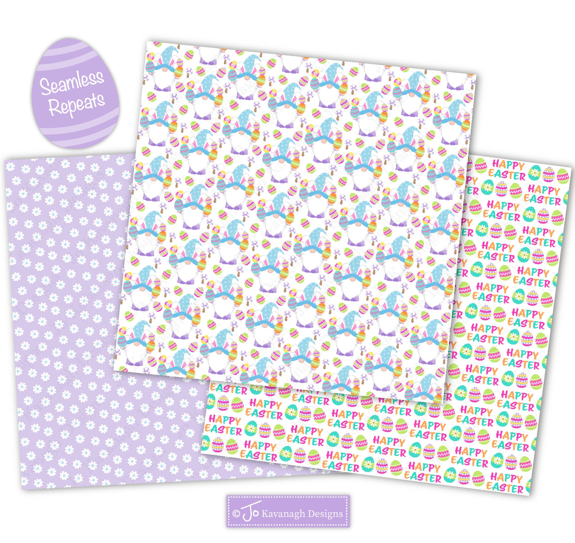 Easter Digital Papers, Easter Gnome Digital Paper, Easter Gnomes ...