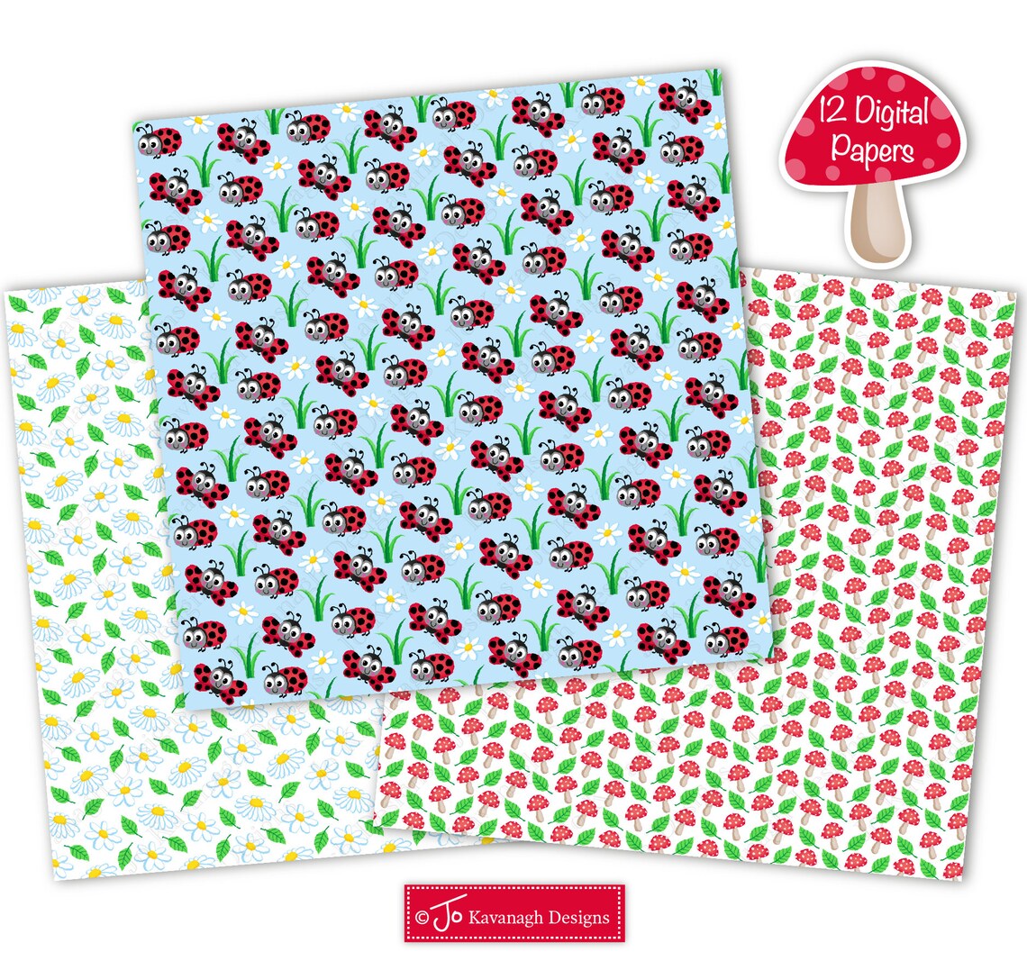 Cute Bugs Digital Papers Bug Papers Cute Bug Bug Patterns - Etsy UK