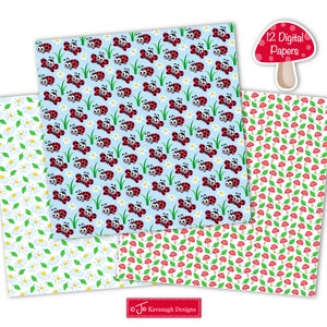 Cute Bugs Digital Papers, Bug Papers, Cute Bug, Bug Patterns, Insect ...