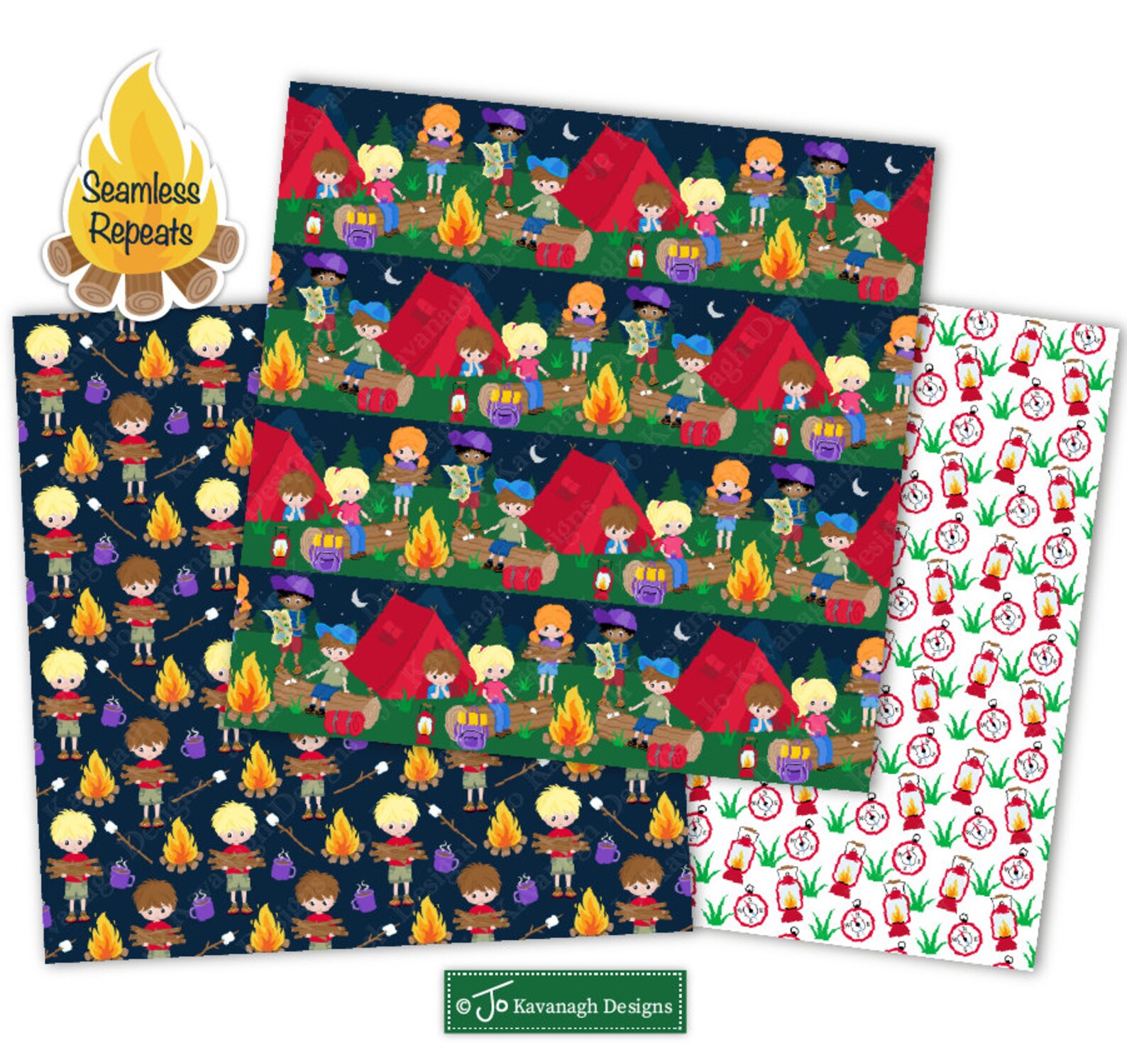 Camping Digital Papers Camping Papers Camping Patterns - Etsy UK