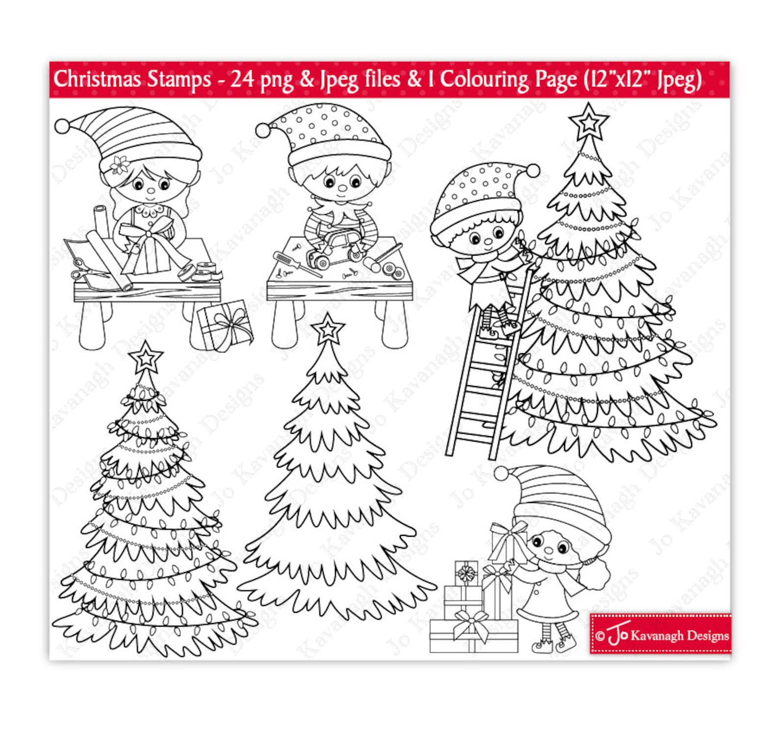 Christmas Digital Stamps Christmas Christmas Stamps - Etsy